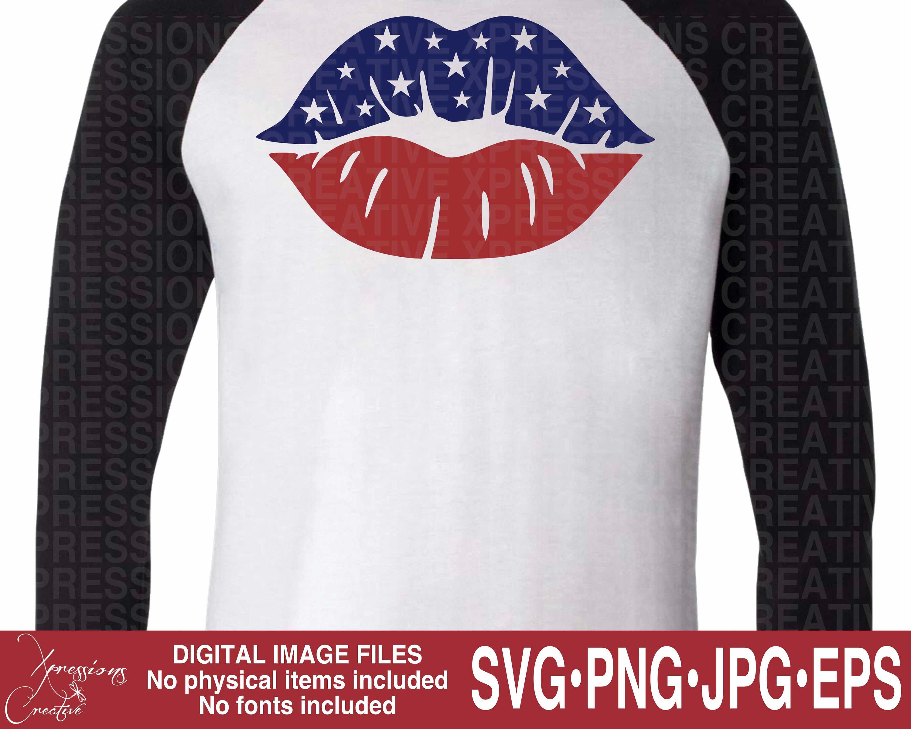Patriotic Lips Svg American Lips Svg Red Lips Svg Lips SVG - Etsy