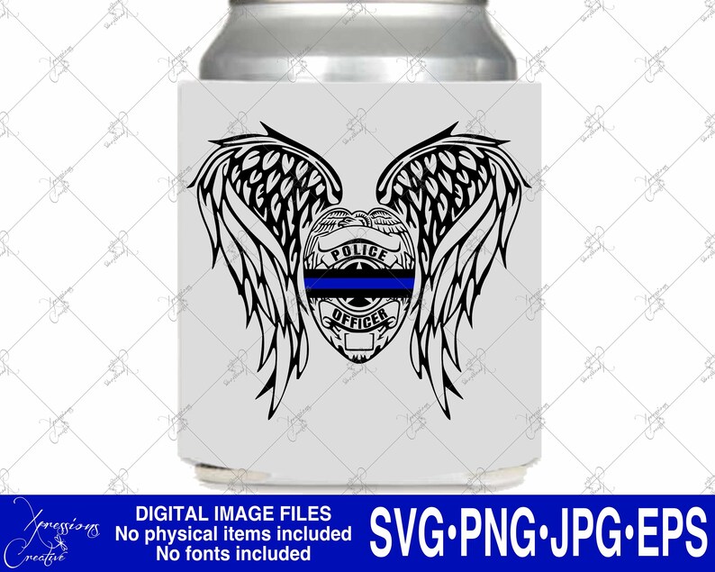 Fallen Officer Svg Black Band Badge Police Officer Wings - Etsy