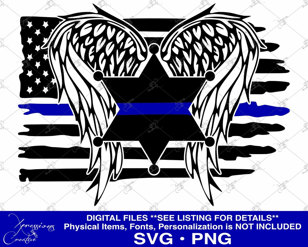 Fallen Officer Svg, Black Band Badge, Sheriff Deputy Wings Svg, Thin ...