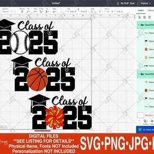Class of 2025 Sports Bundle Svg, Senior 2025 Bundle, 2025 Graduation ...
