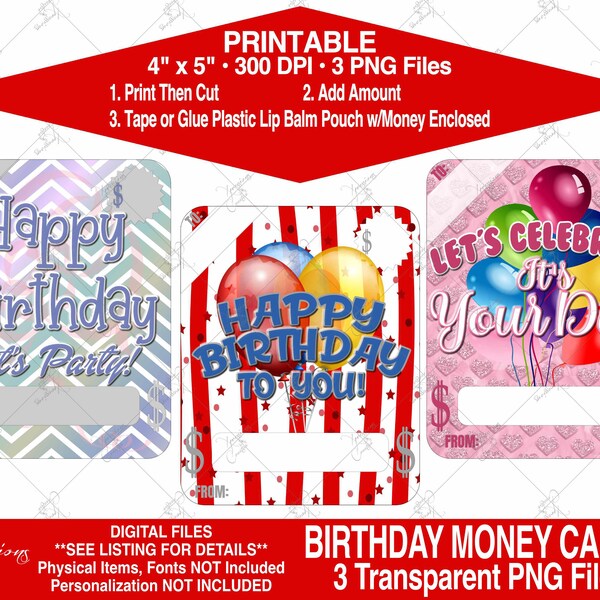 Printable Birthday Money Holder - Etsy