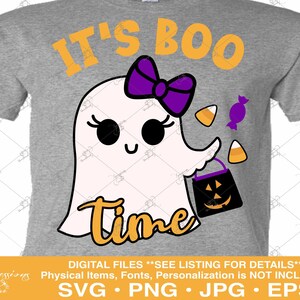 It's Boo Time Svg, Baby Girl Ghost, Trick or Treat Bag Svg, Halloween ...