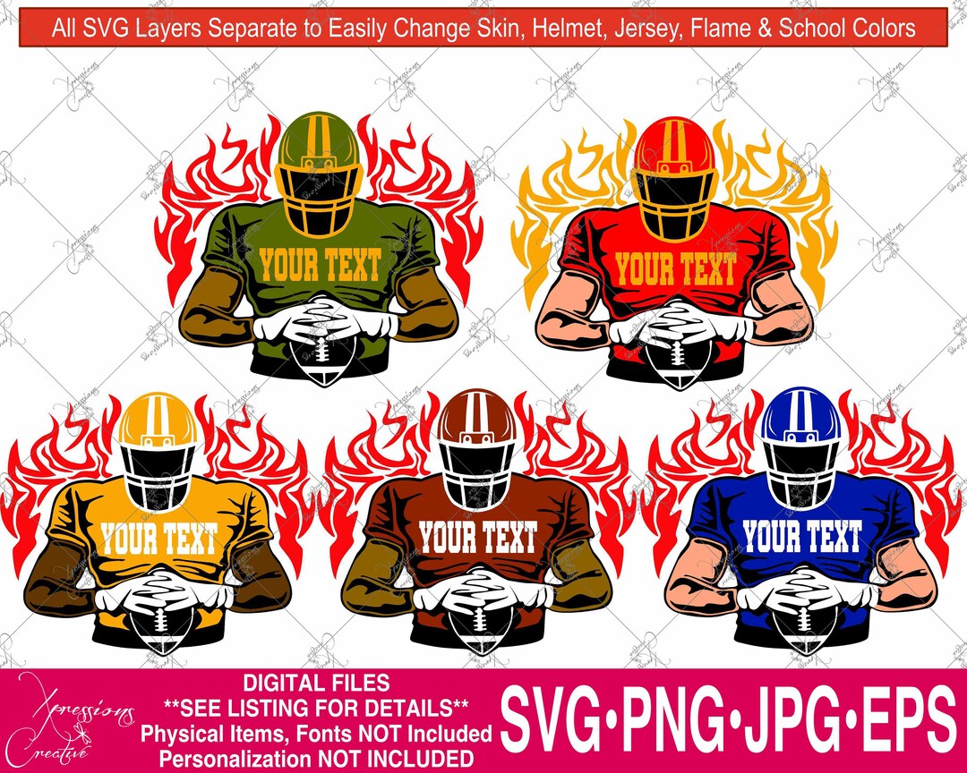 Football Svg Football Player Svg Personalized Player Black - Etsy UK
