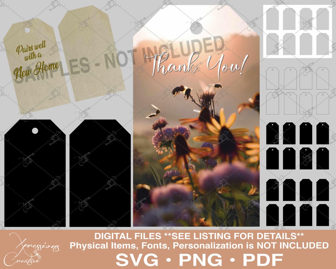 Blank Gift Tags, Tag Template, Laser Cut Template, Printable Gift Tags ...