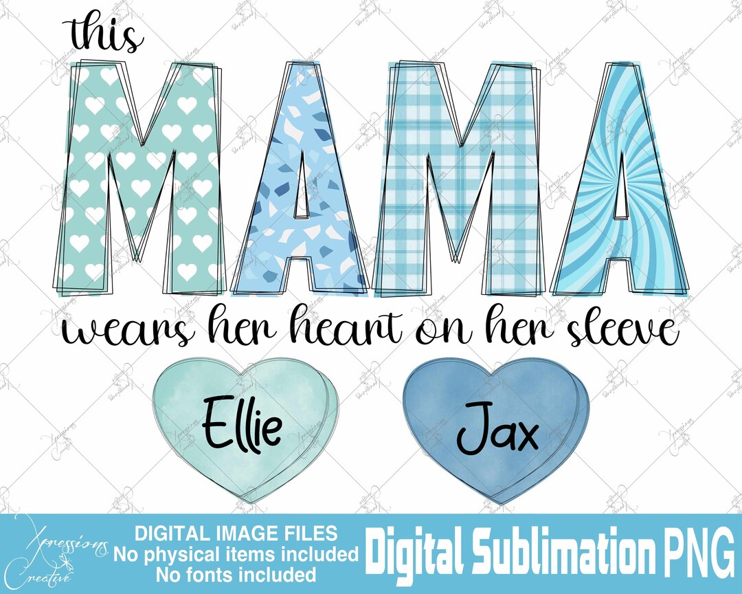 Customizable Mama PNG Mama With Kids Names Mama Monogram - Etsy