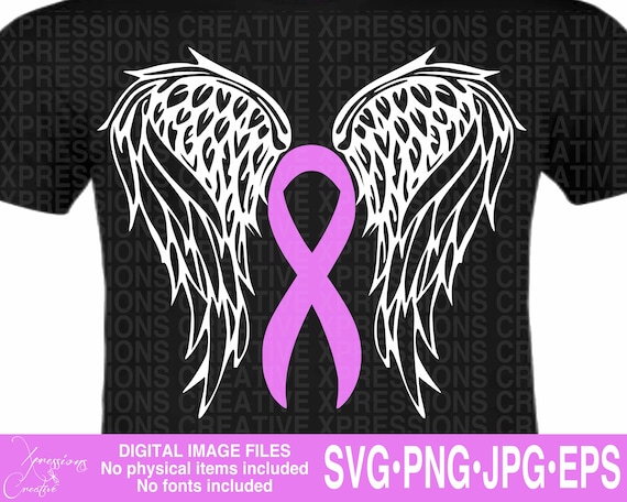 Cancer Ribbon Svg Cancer Awareness Svg Cancer Wings Svg | Etsy