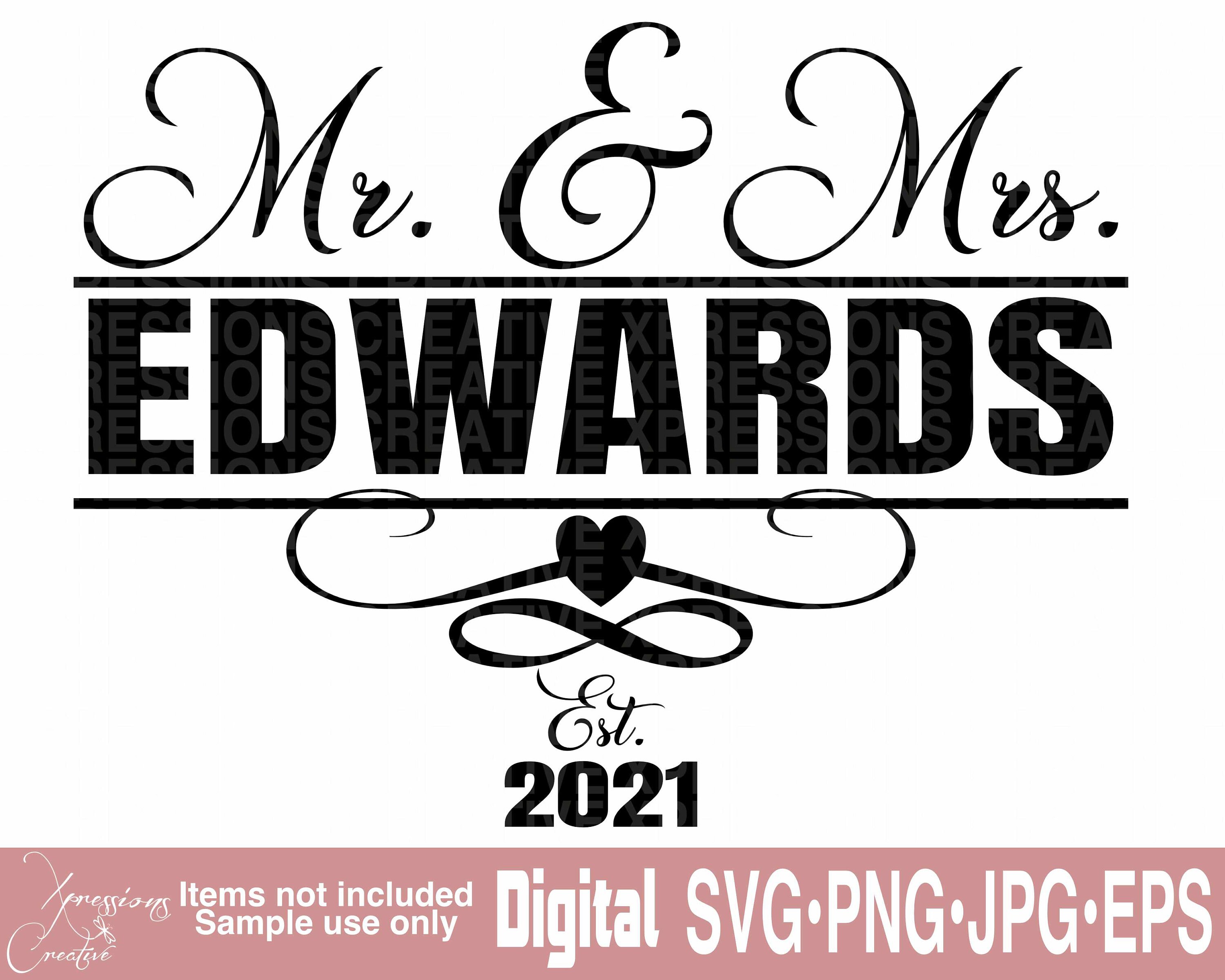 Boda svg Matrimonio svg Amor svg Sr. y Señora svg Sr. & | Etsy