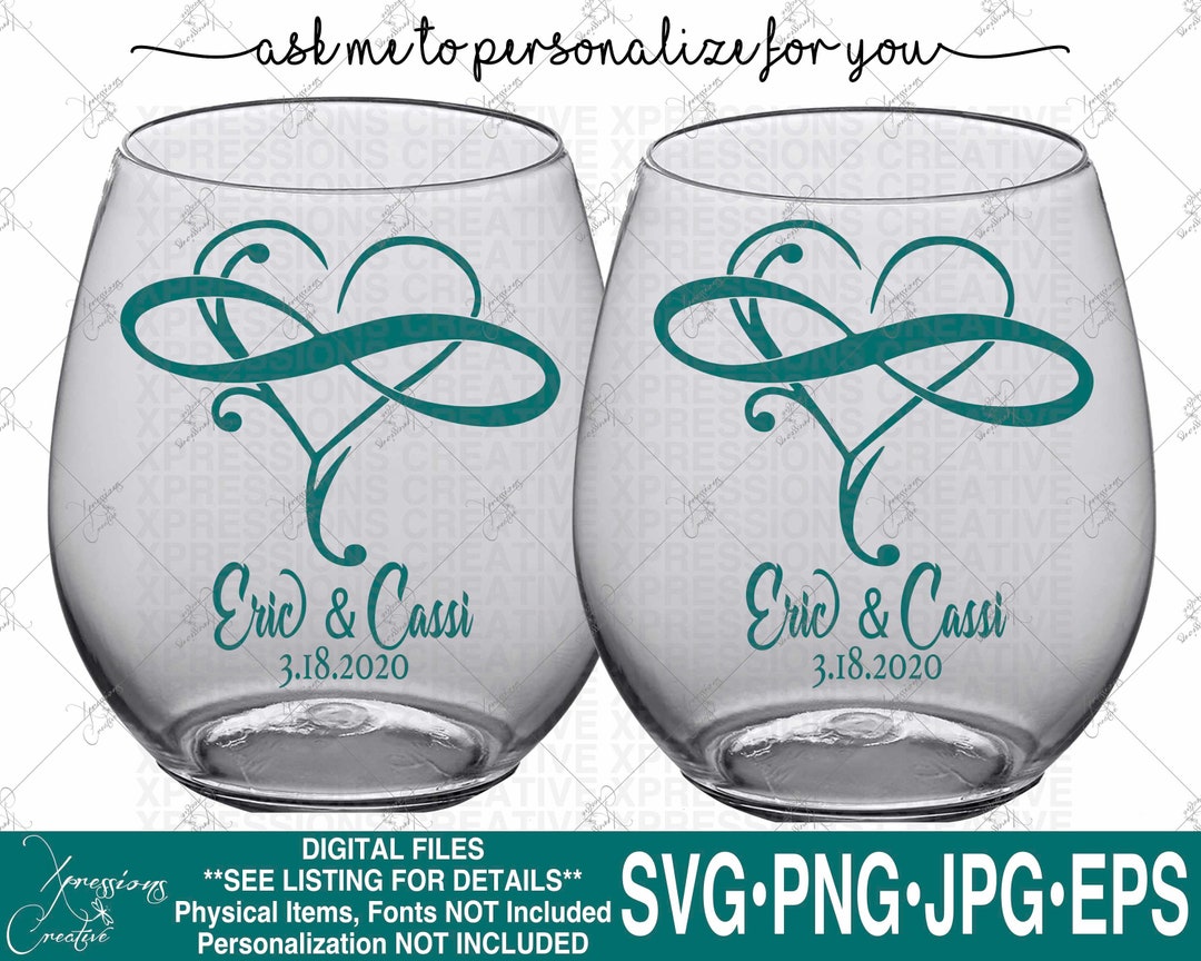 Boda svg, copas de boda svg, aniversario svg, infinito svg, amor svg ...
