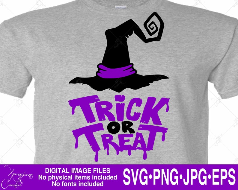 Halloween SVG Trick or Treat Svg Treat Bag Svg Witches Hat - Etsy