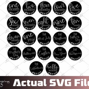 Baby Milestone Rounds, Newborn SVG Bundle, Baby Bundle, Baby Monthly ...