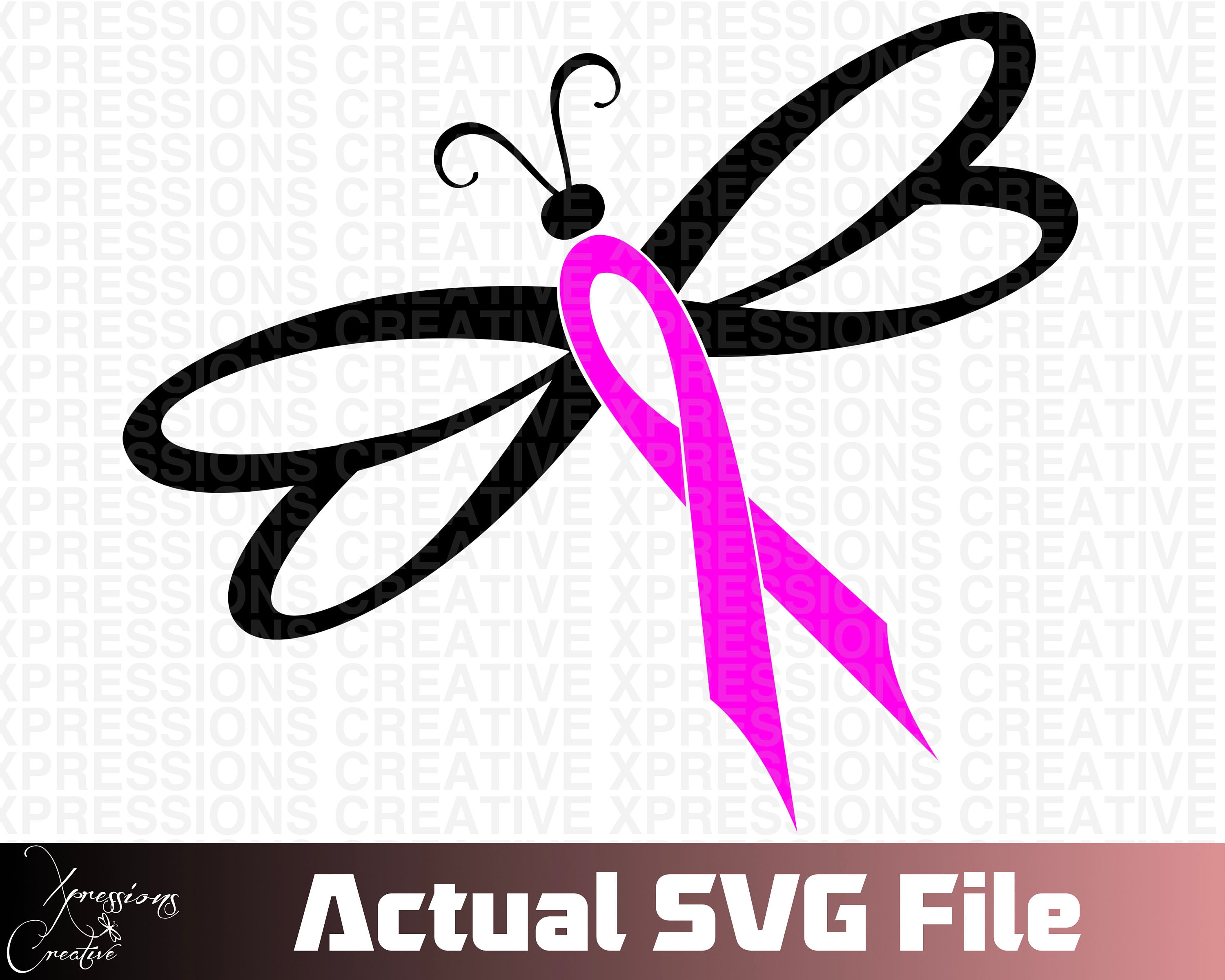 Cancer Ribbon Svg Cancer Awareness Svg Cancer Dragonfly - Etsy
