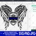 Fallen Officer Svg, Black Band Badge, Police Officer Wings Svg, Thin ...