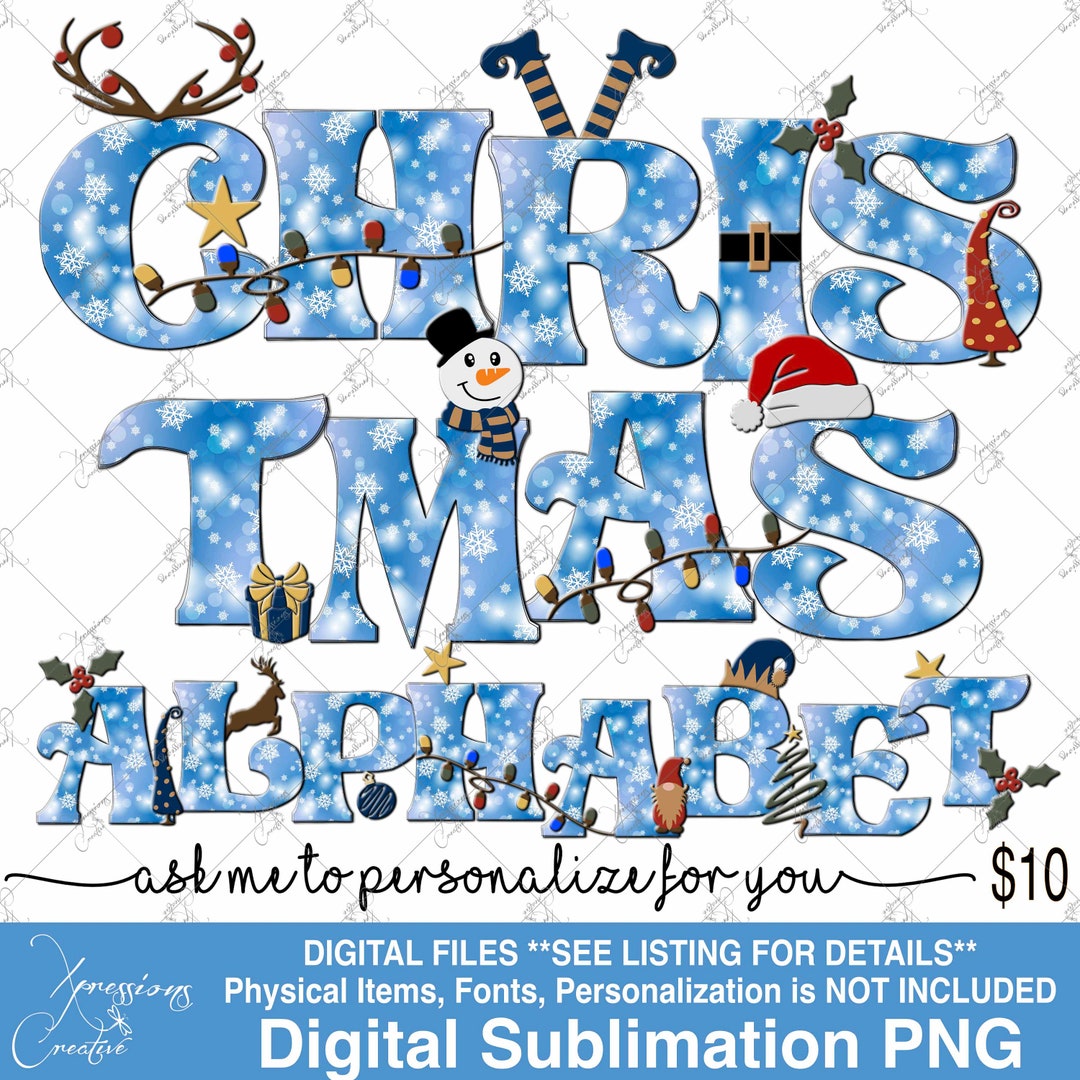 Christmas Alpha Doodle, Christmas Letters, Christmas Alphabet Bundle ...