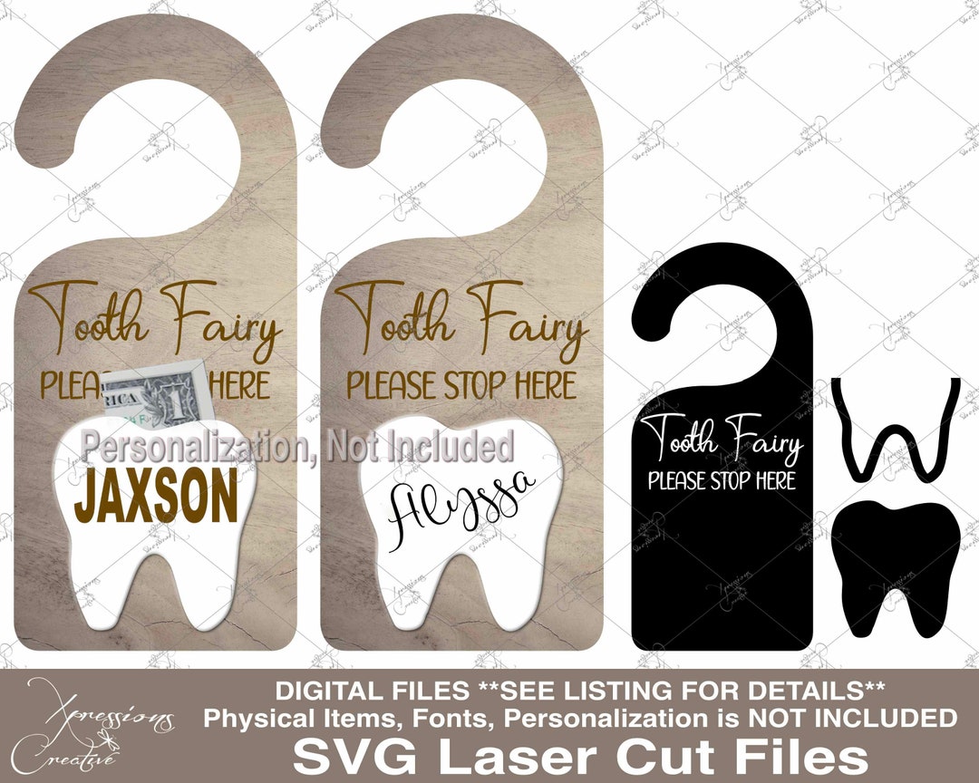 Tooth Fairy Door Hanger Svg, Tooth Fairy Door Hanger Cut File, Tooth ...