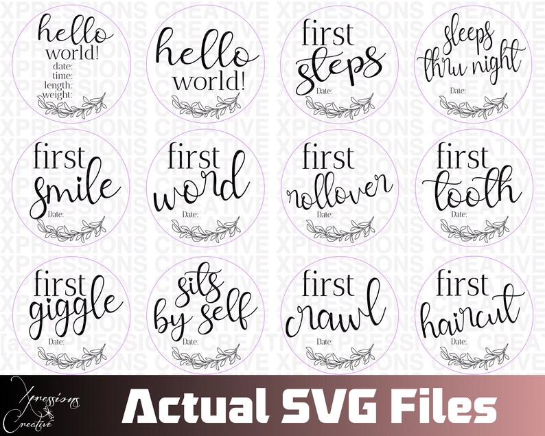 Baby Milestone Rounds Newborn SVG Bundle Baby Bundle Baby | Etsy