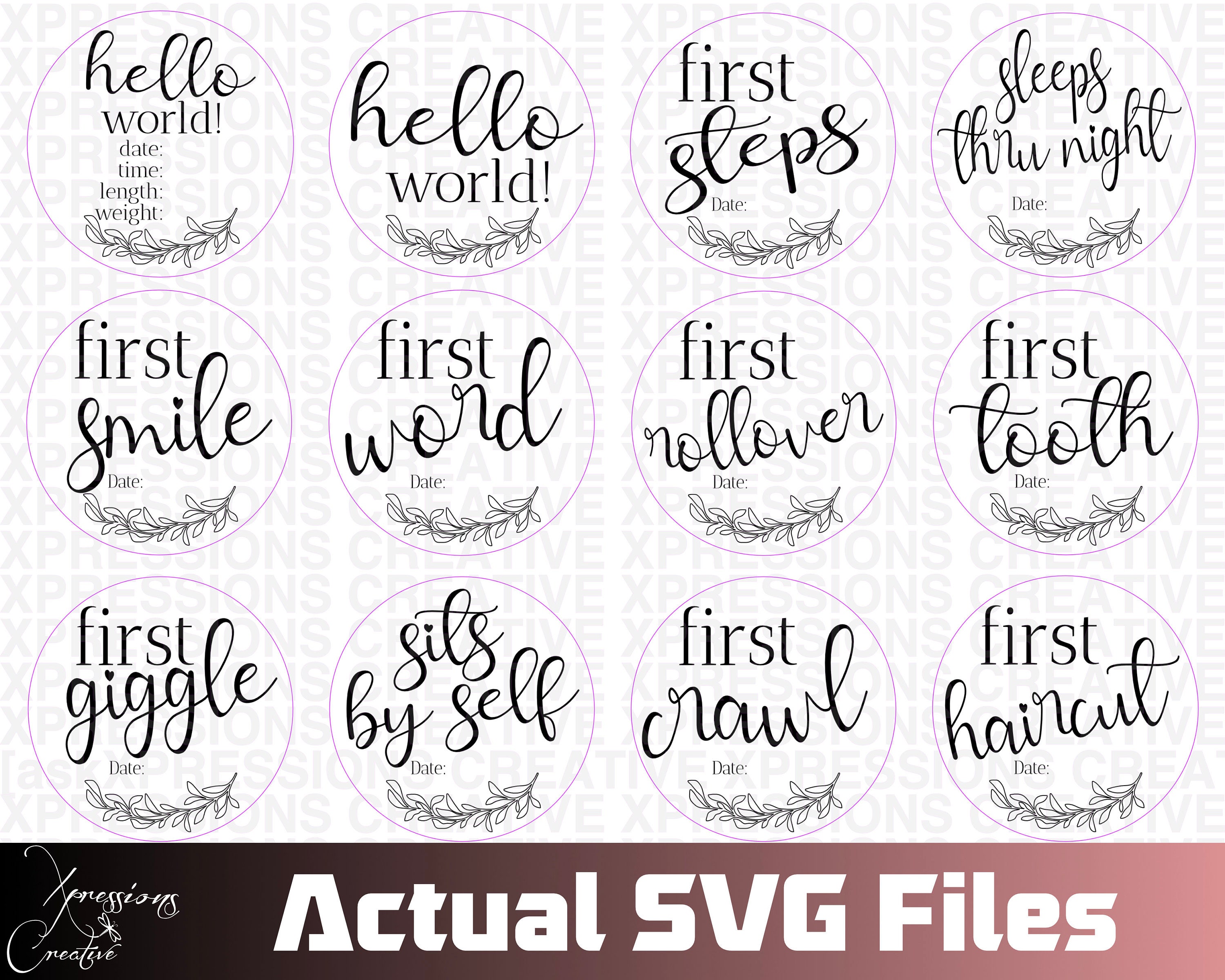 Baby Milestone Rounds Newborn SVG Bundle Baby Bundle Baby - Etsy