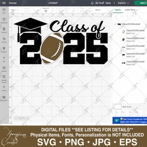 Class of 2025, Senior 2025 Svg, 2025 Graduate, 2025 Football Svg ...