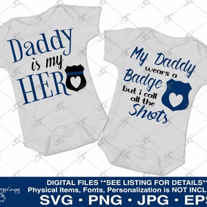 Police SVG, Baby Girl Svg, Thin Blue Line SVG, Daddy Hero SVG, Baby Boy ...