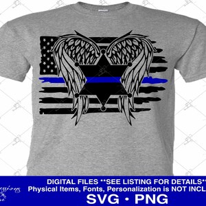 Fallen Officer Svg, Black Band Badge, Sheriff Deputy Wings Svg, Thin ...