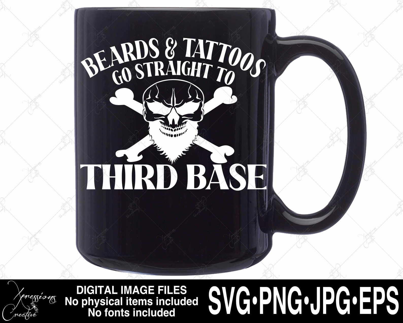 Beards & Tattoos Svg Third Base Svg Funny Mens Tshirt Svg - Etsy