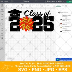 Senior 2025 Svg, Class of 2025, 2025 Graduate, Cheer Svg, Graduation ...