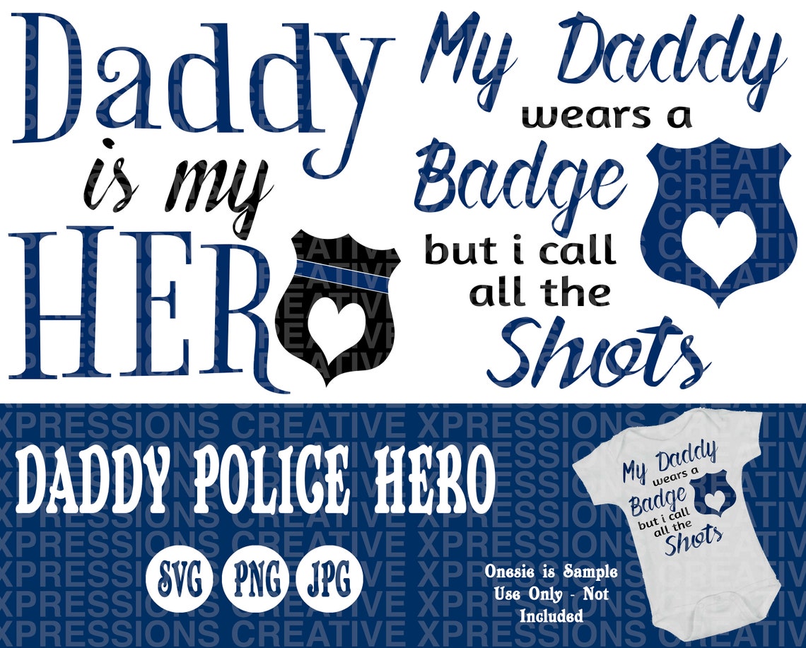 Police SVG Baby Girl Svg Thin Blue Line SVG Daddy Hero SVG | Etsy