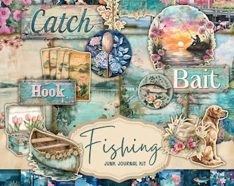 Fishing Junk Journal Pages, Fishermen Ephemera, Vintage Fisherman ...