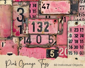 Industrial Grunge Numbers Labels Printable Steampunk Supplies Tags ...