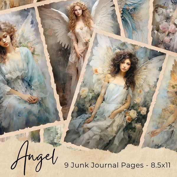 Abstract Angels Printable Collage Sheets for Junk Journals, DIY ...