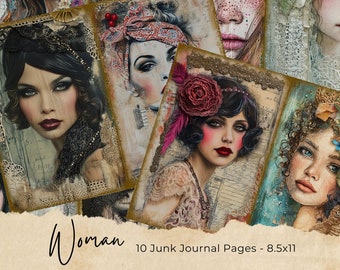 Floral Hearts Junk Journal Kit Vintage Love Letter Digital Paper for ...