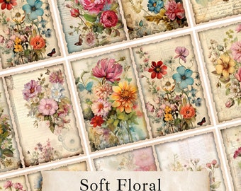 Watercolor Spring Flowers Junk Journal Printable Page, Flowers Junk ...