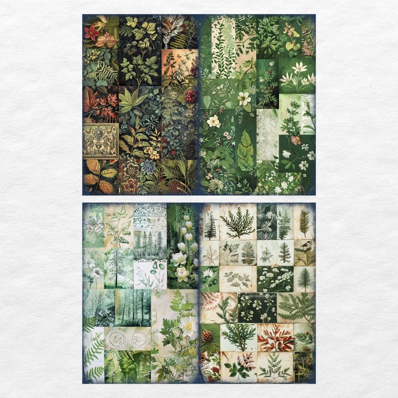 Book of Gardening Junk Journal Pages, Digital Scrapbook Paper Kit ...