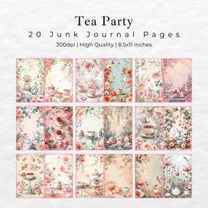 Tea Party Junk Journal | Shabby Chic Paper | Vintage Tea Time Digital ...