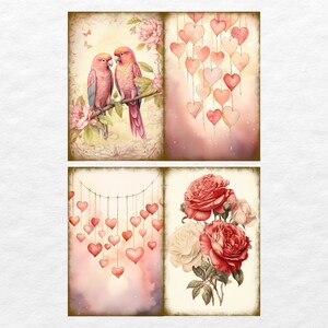 Valentine's Day Junk Journal Paper, I Love You Printable, Junk Journal ...