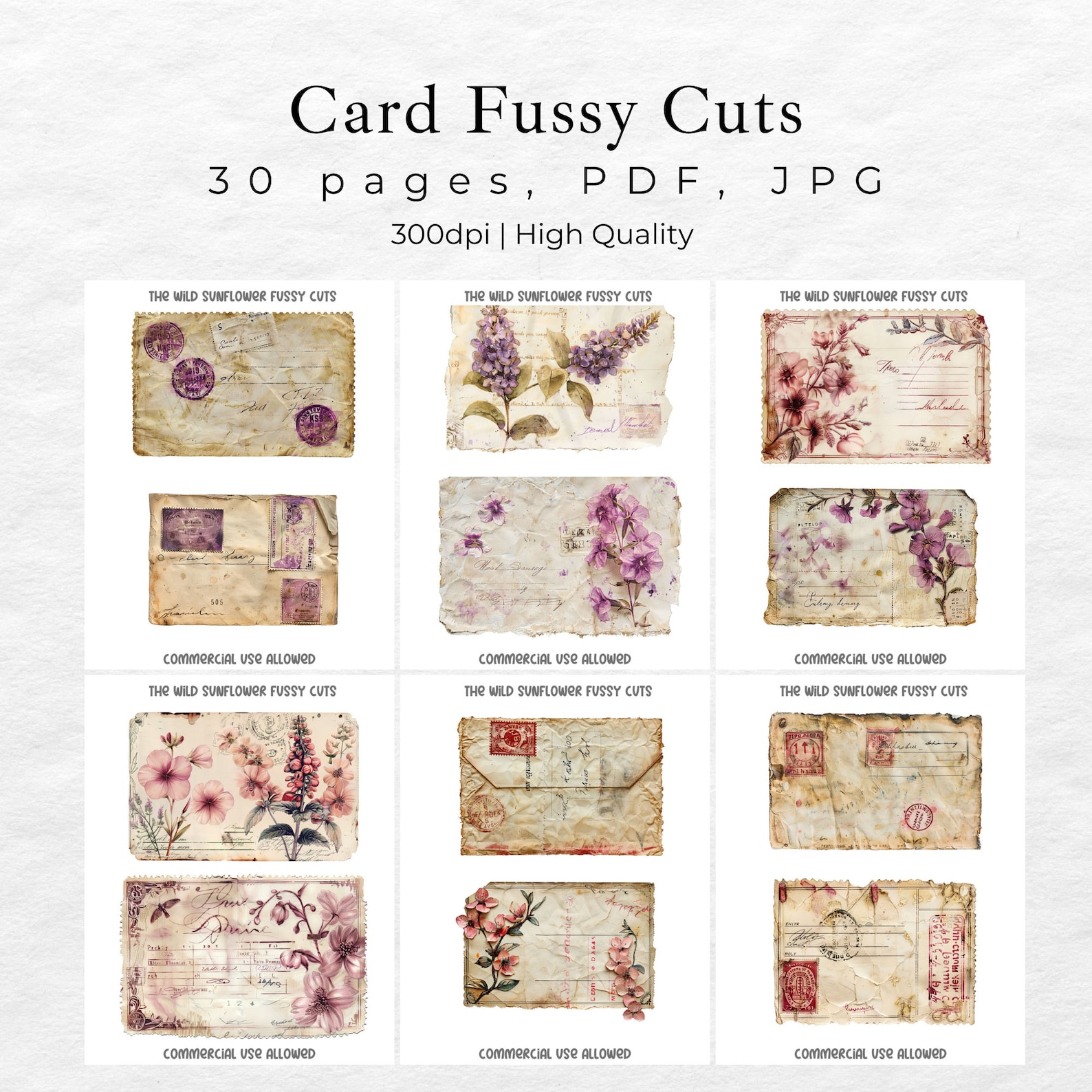 Antique Library Card Kit. Vintage Used & Blank Library Cards, Words ...