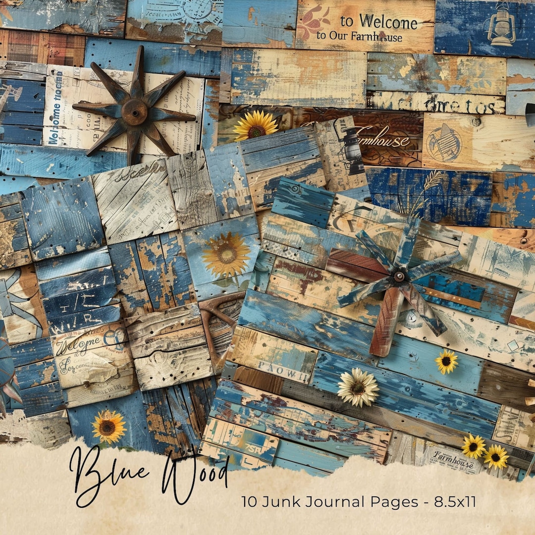 Watercolor Western Wooden Junk Journal Printable Pages, Cowboy Junk ...