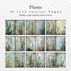 Book of Gardening Junk Journal Pages, Digital Scrapbook Paper Kit ...