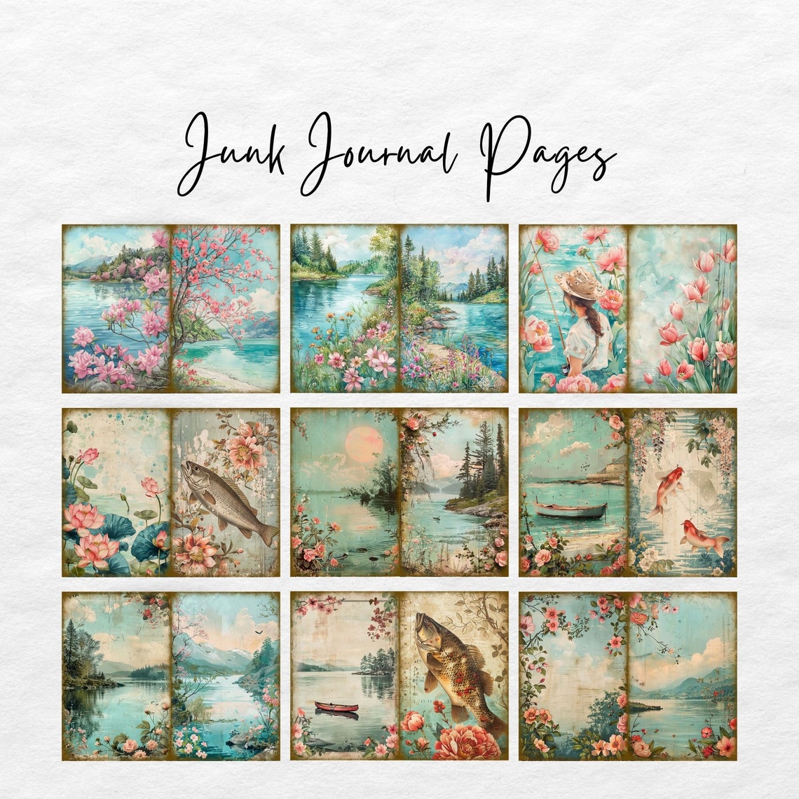Fishing Junk Journal Pages, Fishermen Ephemera, Vintage Fisherman ...