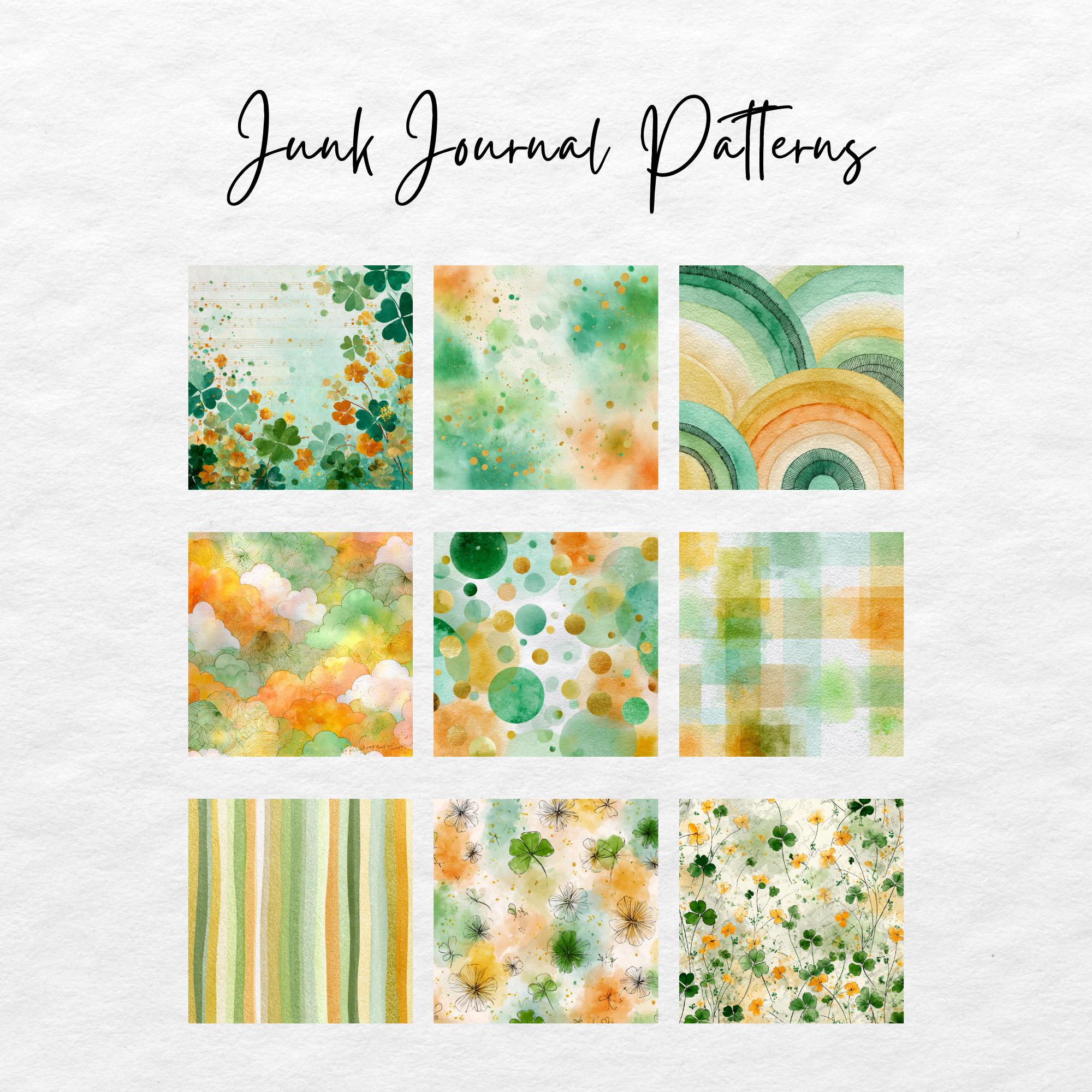 St Patricks Day Junk Journal Kit, Printable Shamrock Journal Pages ...