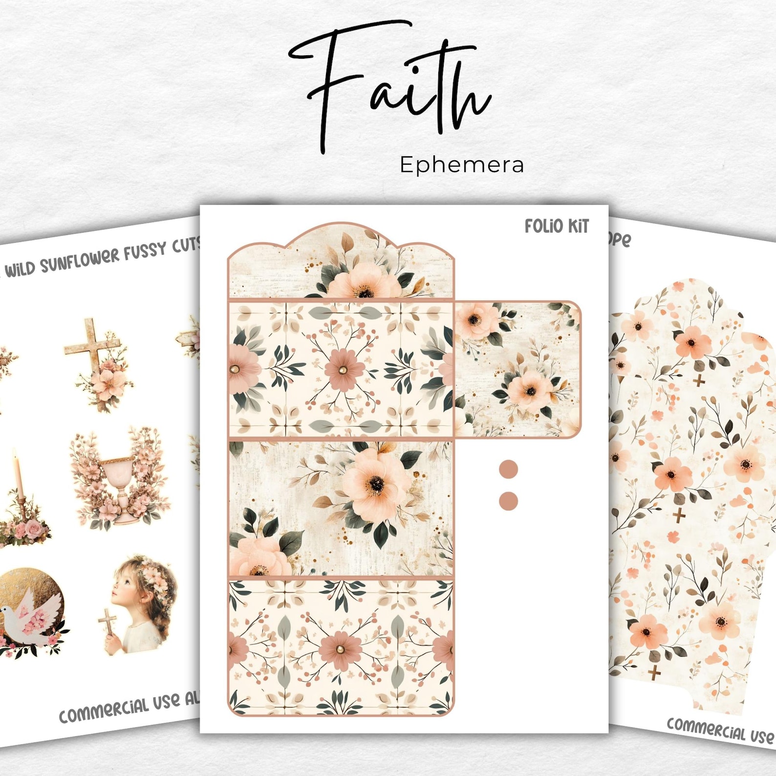 Faith Prayer Junk Journal Kit, Christian Folio, Scripture, Printable ...