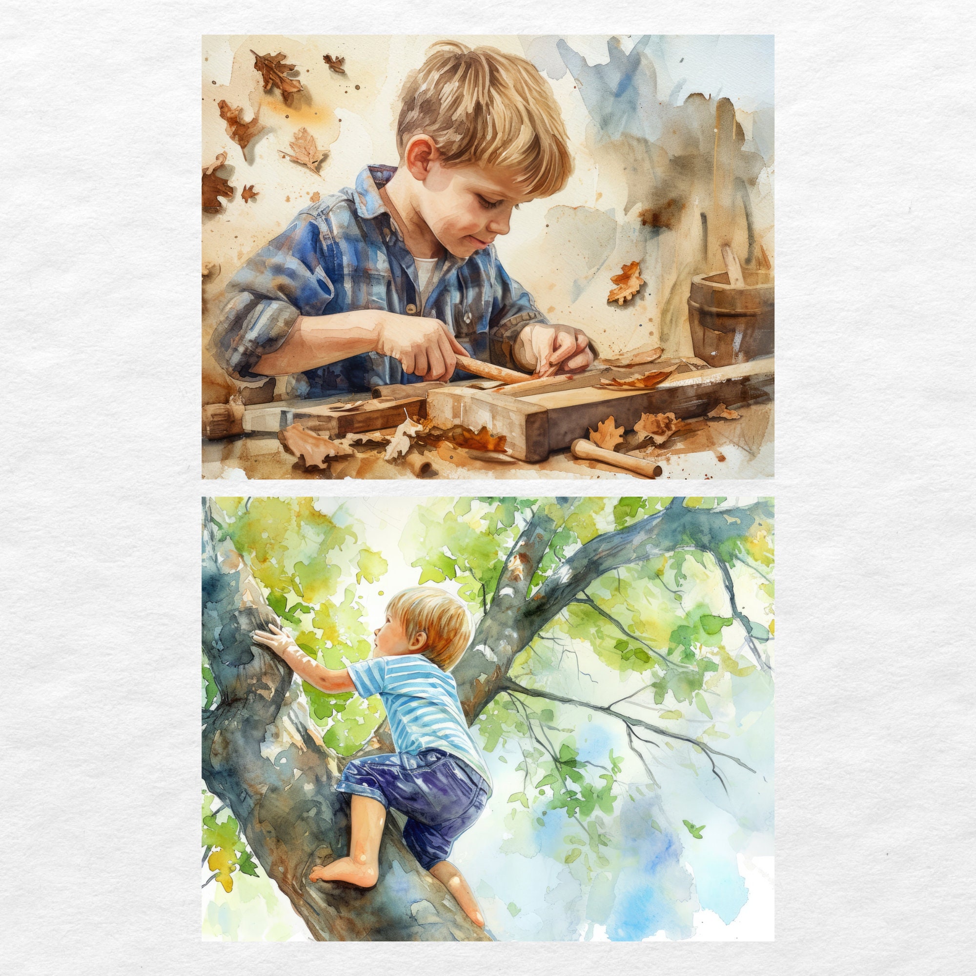 Little Boy Junk Journal Pages, Full Page Junk Journal Kit, Digital ...