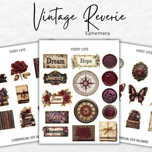 Secret Library Junk Journal Kit, Printable JPG Pages With Ephemera ...