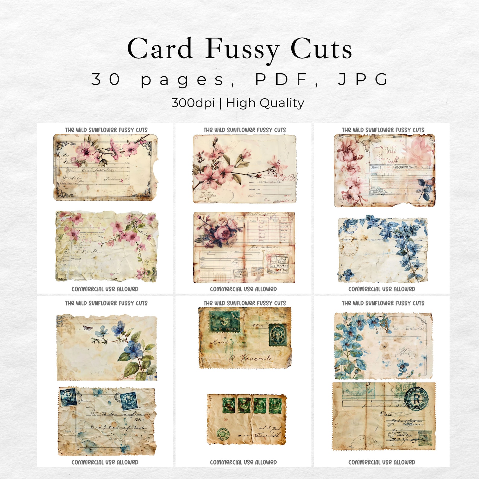 Antique Library Card Kit. Vintage Used & Blank Library Cards, Words ...