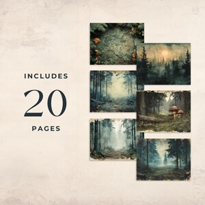 Forbidden Forest Digital Junk Journal Background, Forest Collage ...