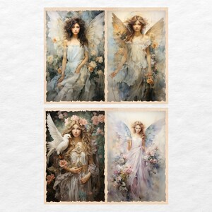 Vintage Angel Junk Journal Pages, Digital Scrapbook Paper Kit, Heavenly ...