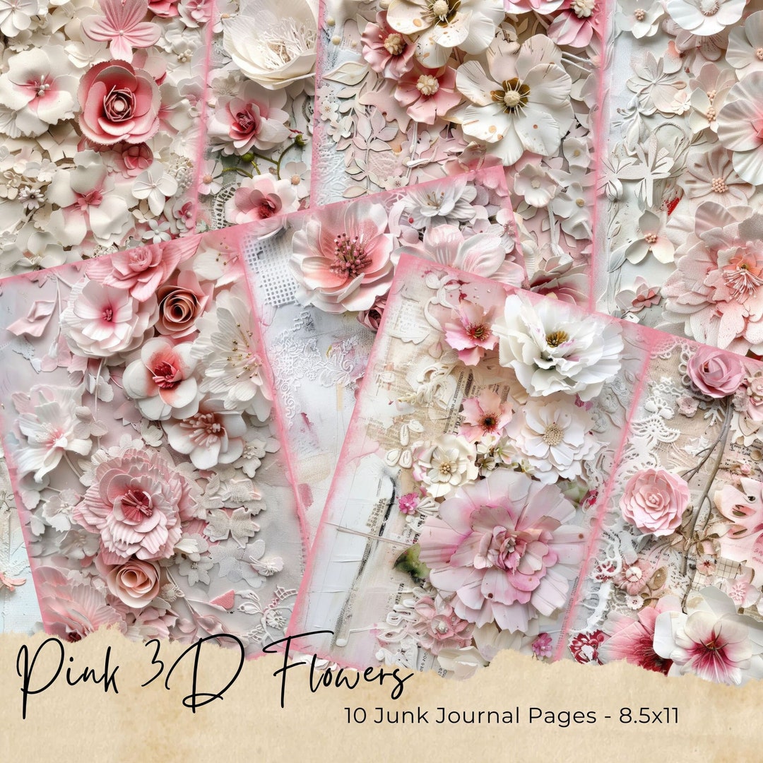 Shabby Chic Junk Journal Paper | Digital Scrapbooking | Vintage Journal ...