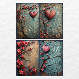 Floral Hearts Junk Journal Kit Vintage Love Letter Digital Paper for ...