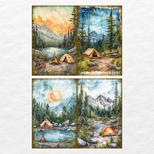 Camping, Junk Journal Kit, Men, Father's Day, Grandpa, Boy, Outdoors ...