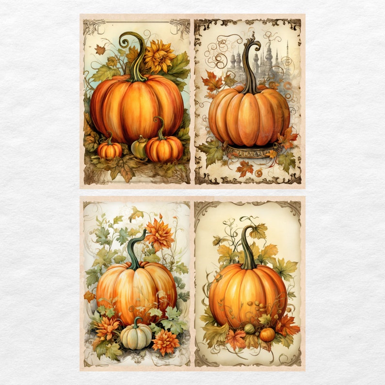 Pumpkins Junk Journal Printable Page Fall Pumpkins Junk - Etsy