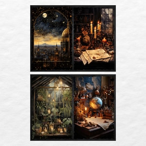 Dark Academia Junk Journal Pages, Digital Scrapbook Paper Kit, Gothic ...